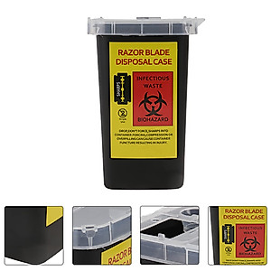 Lurrose Waste Blades Cases 2Pcs Blade Disposal Case Blade Dispenser Case Safe Razor Storage Bank Razor Holder Organizer Waste Blade Container for Used Safety Blades Razors Barbershop Supplies