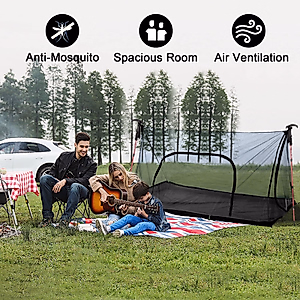 Benvo Trekking Pole Tent Netting Tent Breeze Mesh Inner Tent with Good Ventilation Ultra Light Trekker Backpacking Tent for 2 Person Summer Tent with Waterproof Oxford Floor(210cmx120cmx110cm)