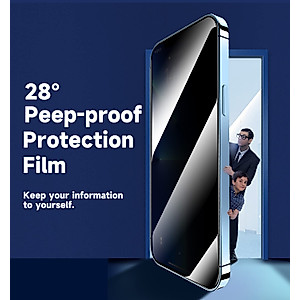 MAGIC JOHN 2 Pack for iPhone 14 Pro Max 6.7 inch Privacy Glass Screen Protector, Auto Dust-Elimination Installation, Bubble Free, HD Clear, Easy Installation