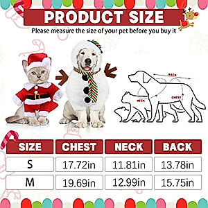 2 Pieces Christmas Dog Clothes Hoodie and Santa Claus Pet Dog Costume Set Winter Puppy Snowman Sweater Outfit Xmas Pet Funny Pajamas (Small)