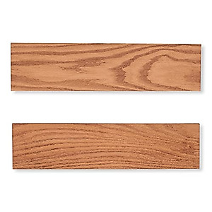 DAKODA LOVE Solid Oak Hardwood Floating Shelves | Designer Woodshop Value Line | Easy Install One Piece Brackets | Set of 2 (Honey, 24" L x 6" D)