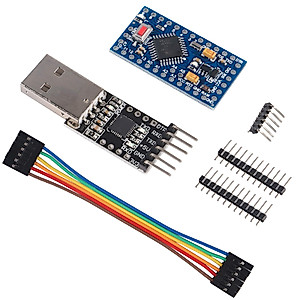 ALAMSCN Pro Mini Module Atmega328 328P 5V 16M + CP2102 Module USB 2.0 to TTL Module with Cable for Arduino Compatible with Nano