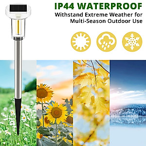 PEATOP Solar Outdoor Lights 10 Pack, Solar Powered Landscape Path Lights LED Solar Garden Lights IP67 Waterproof Lights Auto On/Off Lawn Lights for Walkway Yard Backyard Patio Driveway Decorative
