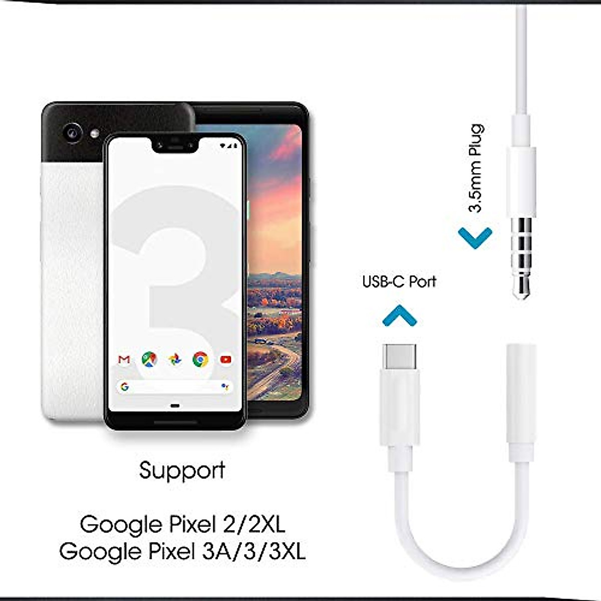Type C to 3.5mm Aux Cable JIMAT USB C to 3.5mm Jack Audio Female Compatible for Pixel Pad P20 Pro Mate 20 Pro OnePlus Xiami Stereo Microphone Noise Cancelling Headphones Jack Converter