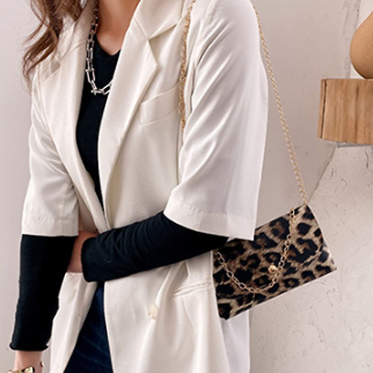 AOXIANG Small Leopard Print PU Leather Crossbody Bag Shoulder Purse Cell Phone Pouch Handbag Waist Bag, Brown, One Size