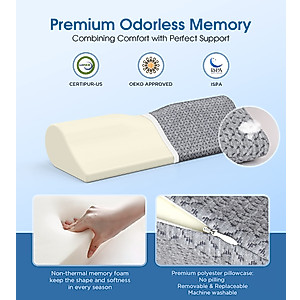 Cervical Neck Pillows for Pain Relief Sleeping, High-Density Memory Foam Pillow Neck for Bolster Support and Shoulder Relaxer, Decompression Devices Orthopedic Roll Pillow for Bed Office