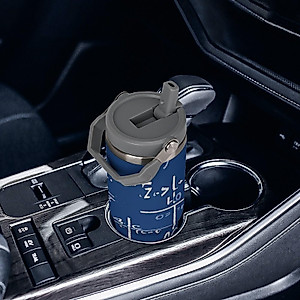 WITHSBKK 30oz Car Cup Math Formula Printed with Portable, Stainless Steel Travel Mug, Vacuum Insulated Tumbler And Straw, Leakproof for Car & Outdoor, UV Printed Design