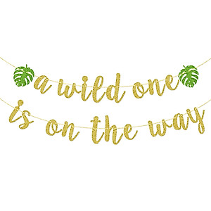 A Wild One is on the Way Banner, Safari Baby Shower Decoration, Welcome Baby Sign, Jungle Birthday Party Supplies