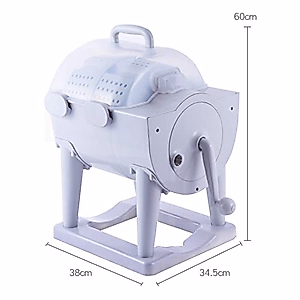 Mini Hand Crank Washing Machine Dehydrator, Portable Non-Electric Drum Washing Machine Spin Dryer for Camping Travelling Outdoor Gray
