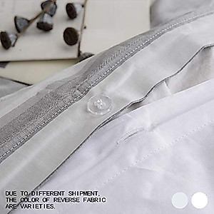 Merryfeel Cotton Duvet Cover Set, 100% Cotton Yarn Dyed Duvet Cover with 2 Pillowshams,- King