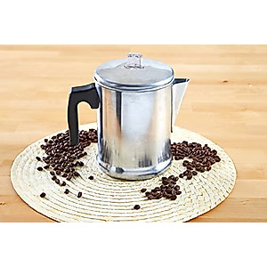 Mirro 9 cup Aluminum Coffee Percolator for indoor and outdoor, Camping Use, Silver (MIR-50021)