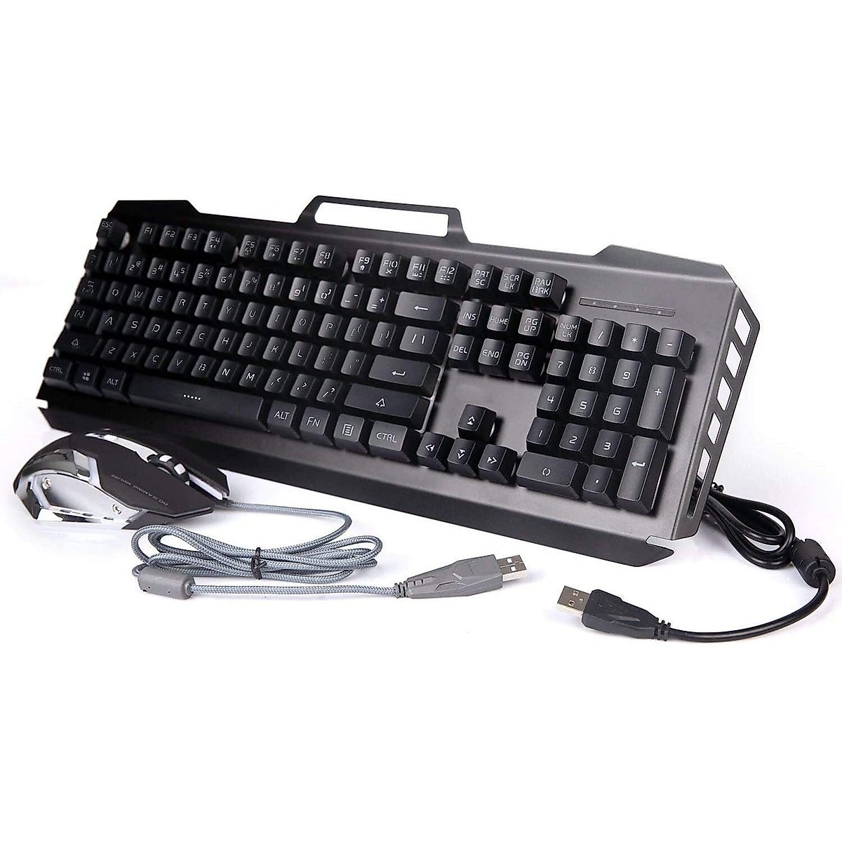 HJJWL Gaming Keyboard and Mouse, Gaming Keyboard and Mouse Wired Keyboard with Backlight Keyboard Silent Gaming Mouse Set for PC Laptop
