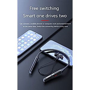 Bluetooth Neckband Headphone V5.1 Magnetic Earbuds with 100H Battery Life,Foldable Wireless Sport Earphones with Mic for Gym Running Driving,Noise-canceling Headset with TF Card Slot