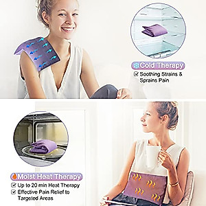 SuzziPad Heating Pad Microwavable for Pain Relief with Washable Cover, 7 x12" Reusable Heat Pad for Shoulder, Belly, Elbow, Knee, Moist Heat Pack for Cramps, Arthritis, Joint Pain, Sore Muscle
