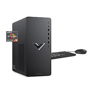 HP Victus 15L TG02-0013w Gaming Desktop AMD Ryzen 5 5600G 8GB RAM 512GB SSD AMD Radeon RX 6400(4GB) Windows 11 Home (Renewed)