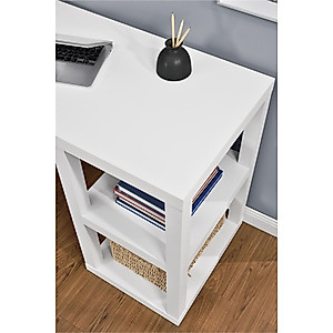 Ameriwood Home Parsons Double Pedestal Computer Desk, White