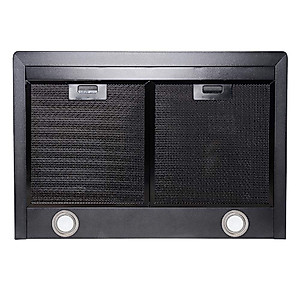 AKDY Convertible Kitchen Wall Mount Range Hood in Black Painted Stainless Steel with Lights and Carbon Filters (30 in.)