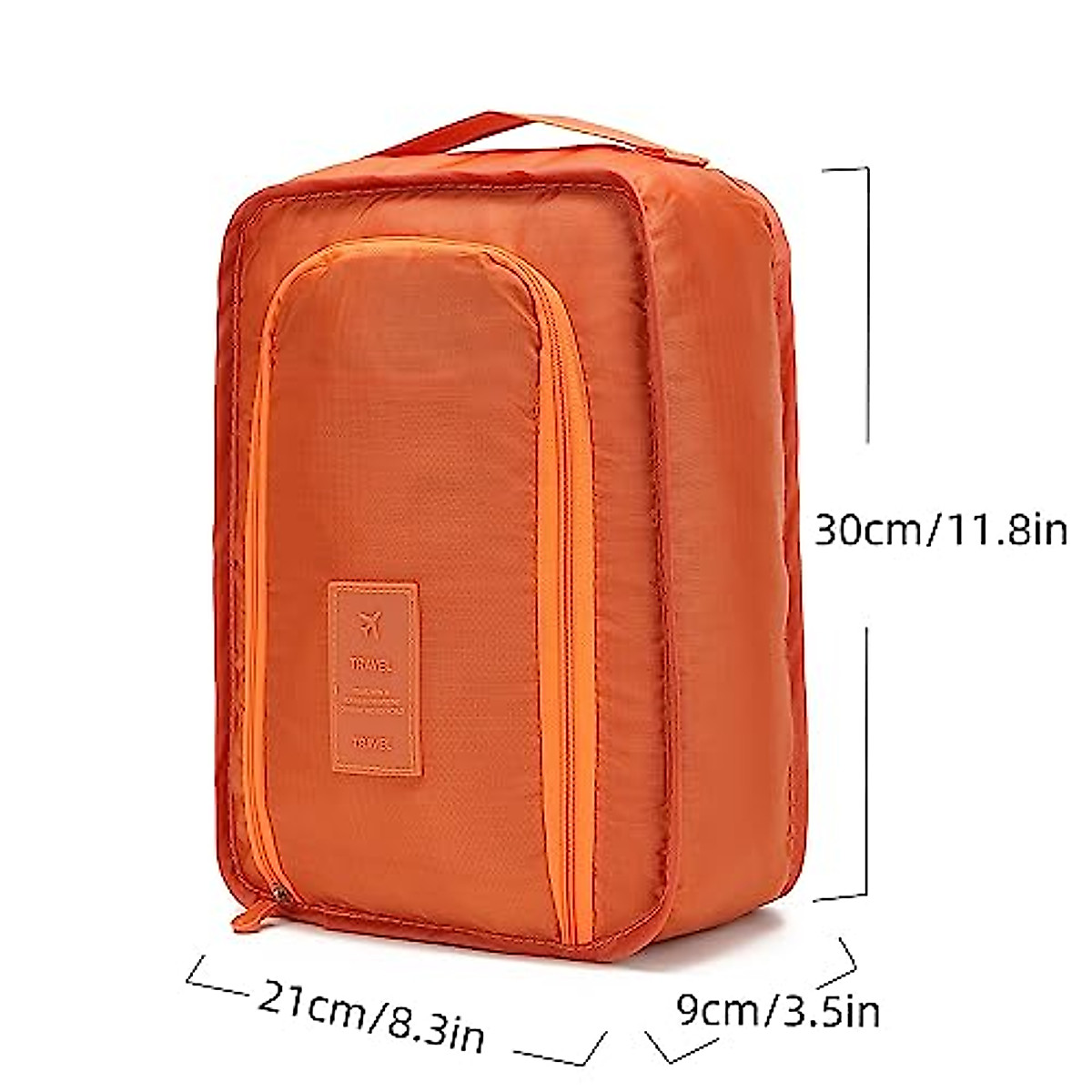 Hualibao Travel Shoes Pouch Shoe Bag with Handle Holds 1 Pairs of Shoes, Shoe Packing Cubes for Travel(Orange)