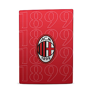 Head Case Designs Officially Licensed AC Milan 1899 Black Logo Art Matte Vinyl Faceplate Sticker Gaming Skin Decal Cover Compatible with Sony Playstation 5 PS5 Digital Edition Console