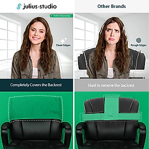 Julius Studio (New Gen.) 56in / 142cm Chromakey Green Screen Round Chair Backdrop Patented, Foldable Collapsible Pop Up Webcam Background, Streaming, Video, Conference, True Chroma Key Color, JSAG836