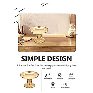 BAFAFA Footed Fruit Bowl Round Pedestal Bowl Decorative Fruit Plate Metal Cake Stand Serving Dish Dessert Display Tray Trifle Cups Snacks Nuts Plate for Centerpiece Table Plate