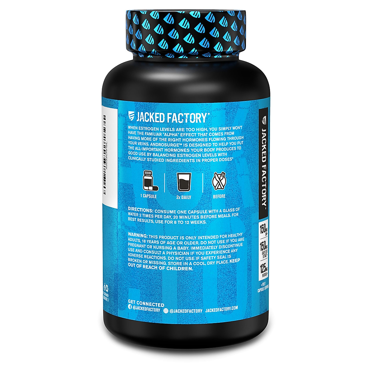 Androsurge Estrogen Blocker for Men - Natural Muscle Builder for Men with DIM, Long Jack, & Grape Seed Extract for Increased Vitality & Performance - 60 Veggie Pills