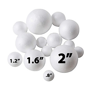 240 Pack Styrofoam Balls -Craft Foam Balls -Foam Craft Balls -Foam Balls For Arts and Crafts, DIY Craft For Home, School Craft Project -240 Bulk Styrofoam Balls, 4 sizes .8’’, 1.2’’, 1.6’’, 2’’ Inches