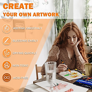 24 Colors Acrylic Paint Pens, Dual Tip Acrylic Paint Markers with Brush Tip and Fine Tip, Acrylic Pens for Rock Painting, Wood, Canvas, Stone, Glass, Ceramic,DIY Crafts Making Art Supplies