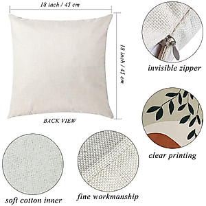 Menoeceus Boho Pillow Covers 18x18 Set of 4, Boho Throw Pillow Covers, Abstract Pillow Covers, Geometric Tropical Pillow Cover, Boho Decorative Throw Pillow Covers for Couch Cushion Case