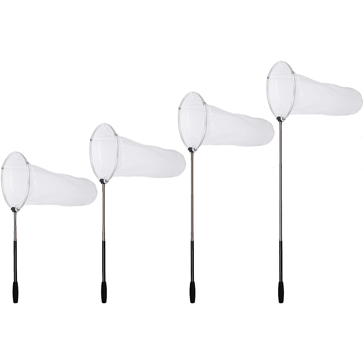 RESTCLOUD Insect and Butterfly Net with 12" Ring, 24" Net Depth, Handle Extends to 59 Inches (10" Ring, 48" Handle)