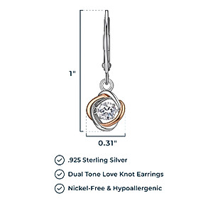 MORGAN & PAIGE Round Halo Drop Earrings for Women - 925 Sterling Silver, Premium Rhodium Plated with Dancing Solitaire Cubic Zirconia - Lightweight, Small Dangle Earring Design