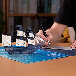 Magic Ants 3D Pirate Ship Pop Up Card - Handmade Greeting Card for Kids, Dad, Husband - Perfect for Birthdays, Fathers Day, Graduation, Anniversaries, and All Occasions