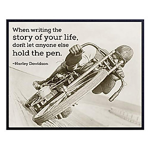 Harley Quote - Original Wall Art Print - Motivational Vintage Poster - Unique Home Decor for Man Cave or Garage - Gift for Men, boys, Teens, HOG Riders - 8x10 Unframed Typography