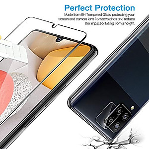 LK 3 Pack Designed for Samsung Galaxy A42 5G Screen Protector with 3 Pack Camera Lens Protector, Anti Scratch, Touch Sensitive 9H Hardness, HD Tempered Glass for Galaxy A42
