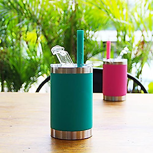 Housavvy 12 Oz Kids Tumblers with Lids and Straws Spill Proof,Vaccum Insulated Stainless Steel Kids Cups,Easy to Clean Toddler Smoothie Cups BPA Free Baby Sippy Cups for Toddlers