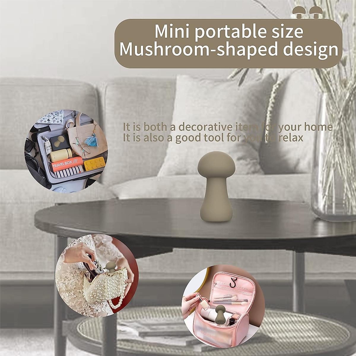 MaeDouy Mushroom Shaped Shoulder & Neck Electric Massager - Waterproof Personal Handheld Cordless Portable Travel Back Massager, Suitable for Full Body to Relieve Muscle Pain and Fatigue.(Light Green)