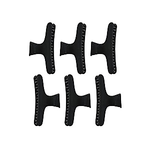 Kitsch Butterfly Clamp for Hair Sectioning - Hair Clips for Women | Hair Claw Clips for Thick and Thin Hair | Hair Accessories for Girls & Teens, 6pcs (Black)