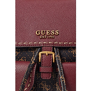 GUESS No Limit Flap Backpack Brown Logo/Merlot One Size