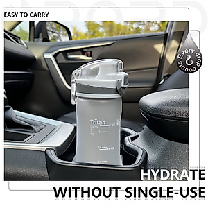 Opard Peak Water Bottle 20 Oz BPA Free Tritan Plastic Leak Proof Flip Top for School Kids Sports Gym Yoga Camping (Dark Green)