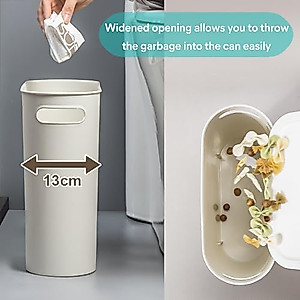 LAIGOO Plastic Wastebasket Trash Can Slim Garbage Can with Round Hole of Bin Bag, Trash Bins Container for Bathroom Kitchen Office Bedroom, 2.3 Gallon/9L, Green