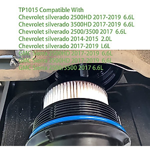 HOTS TP1015 Fuel Filter with Seals for Chevrolet Cruze 2014-2019, Silverado 2500HD,3500HD 2017-2018,GMC Sierra 2500HD3500HD 2017-2018,Replaces #TP1015, 22937279, 23456595, 23304096(2 Pack)