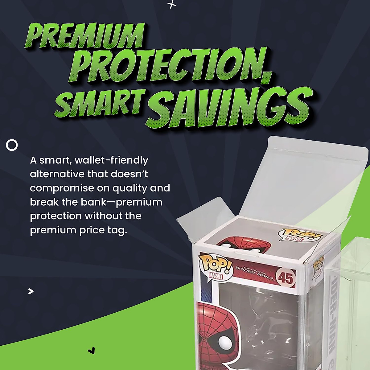 (50 Pack) EcoTEK Protectors Pop Protector Compatible with - 4" Inch Funko POP! Figures, Strong, Clear Pop Case, Acid Free