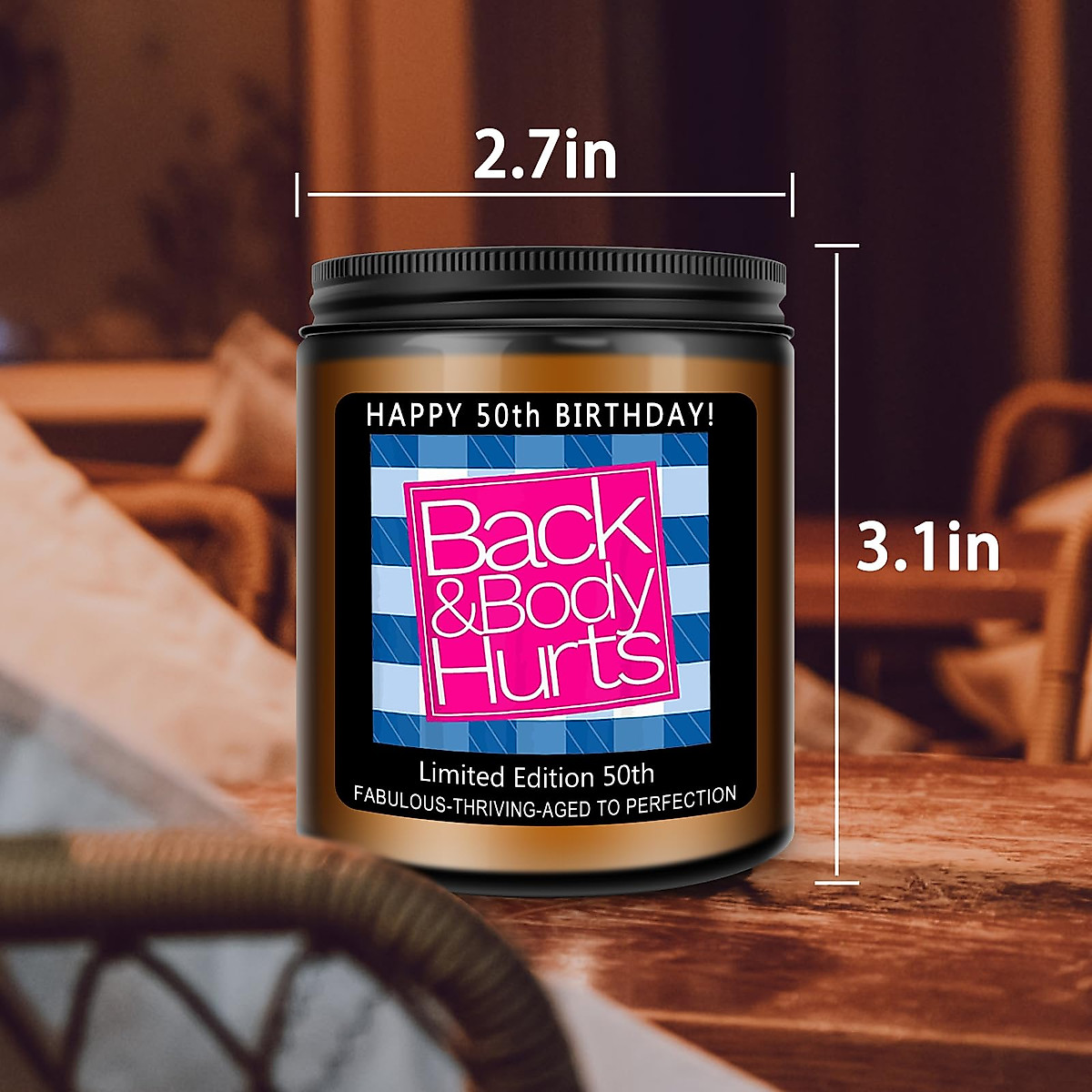 Homsolver 50th Birthday Gifts For Her Him, Happy 50th Birthday Candles Gift For Women Men, Funny 50 Years Old Decorations Ideas- Lavender Candle