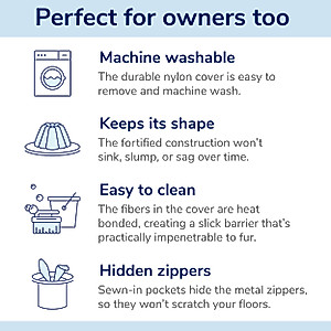 Casper Dog Bed, Plush Memory Foam, Medium, Gray, 25.0"L x 33.0"W x 6.0"Th