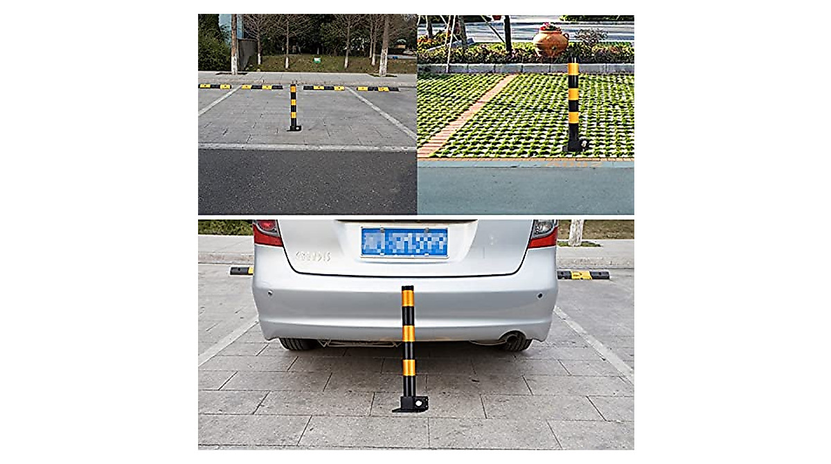 CAIMIAO Lockable Folding Security Post for Parking