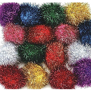 CHENILLE KRAFT 1 INCH GLITTER POMS - 40 PACK