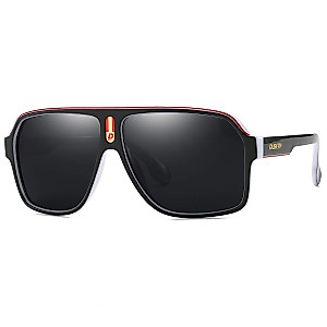 DUBERY Mens Oversized Aviator Sunglasses Classic Large Polarized Lens Shades D103