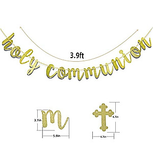 My First Holy Communion Banner, First Holy Communion Decorations (Gold)
