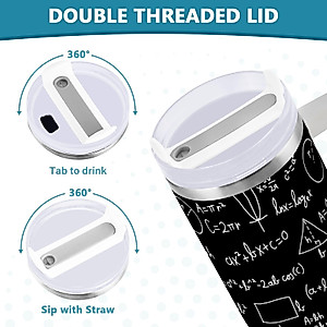 susiyo Seamless Math Elements 40 oz Tumbler with Handle,Insulated Water Bottle Stainless Steel Reusable Iced Coffee Cup Fit in Car Holder, BPA Free, Leak Proof,Keeps Cold or Hot