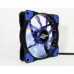 Conisy Silent Series 120mm Case Fan for Computer Case, LED PC Case Fan with 4pin Molex & 3pin Motherboard Connector - Blue (2 Pack)